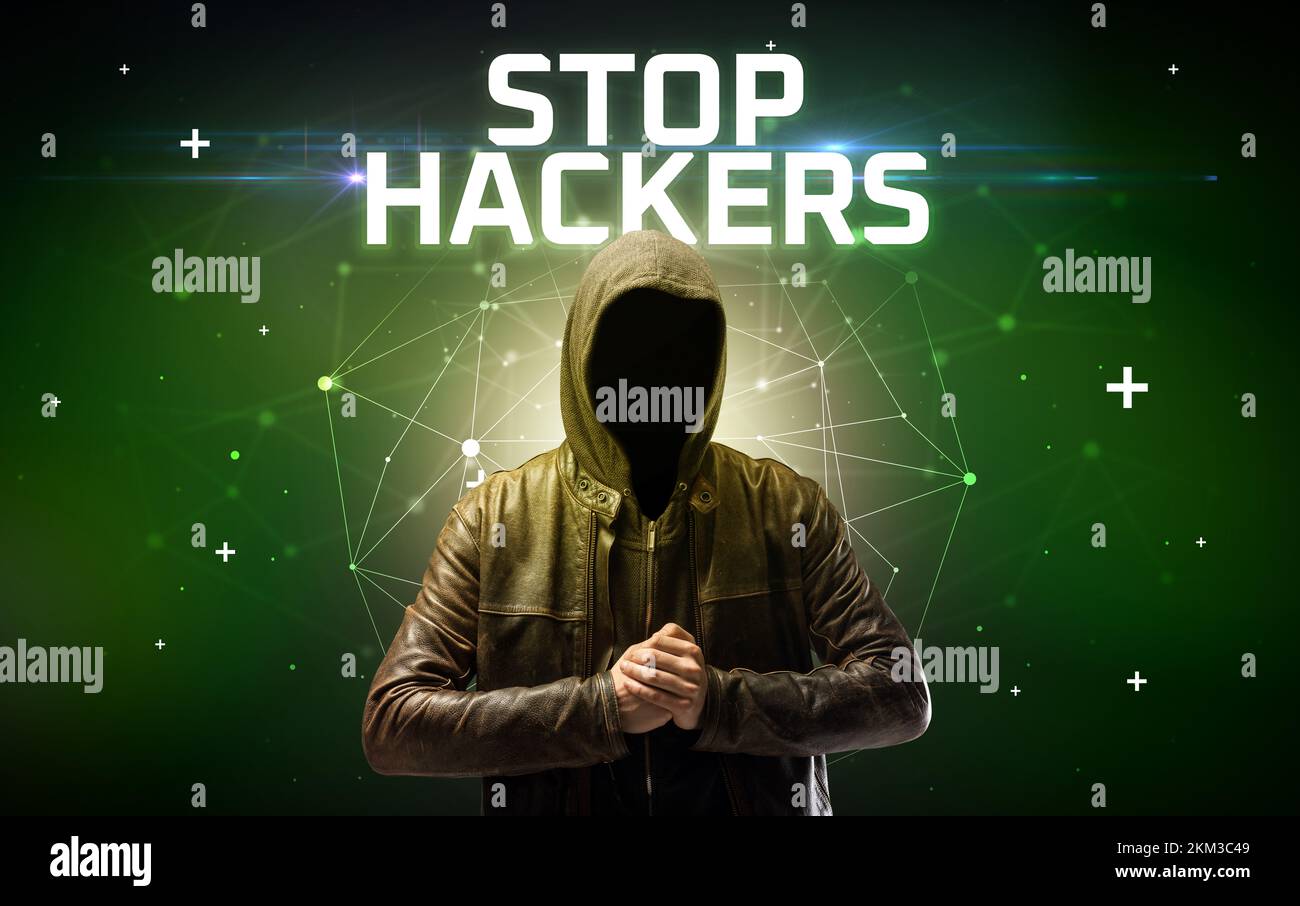 Mysterious hacker, online attack concept Stock Photo - Alamy