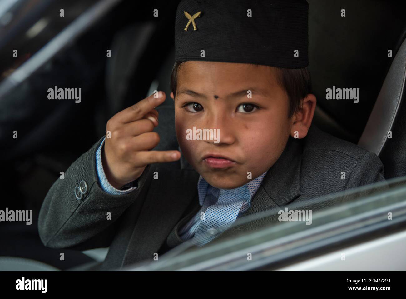 Kathmandu, Nepal- April 20,2020 : The wedding procession passes through ...