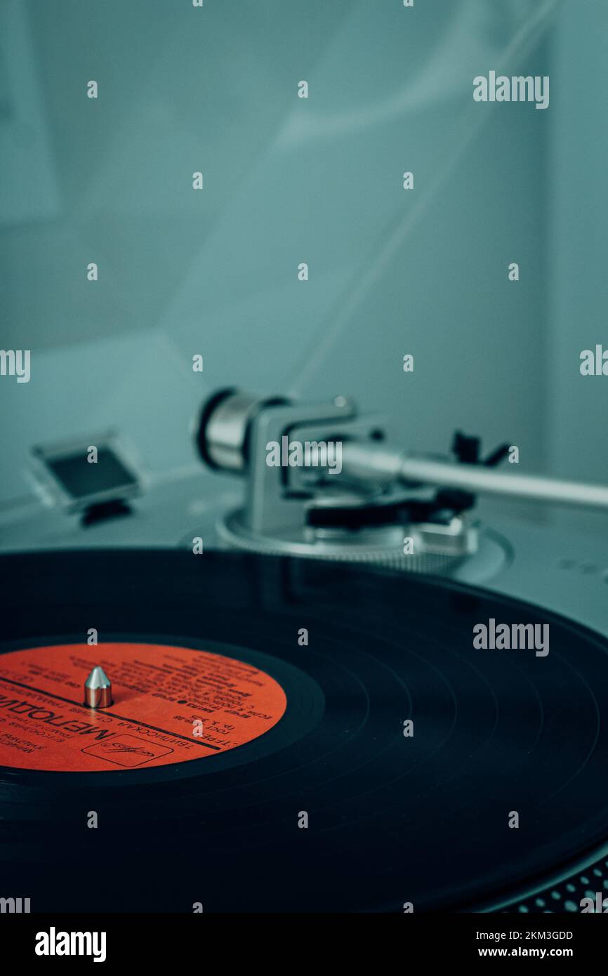 A Russian vinyl of the Beatles band on a turntable Stock Photo - Alamy