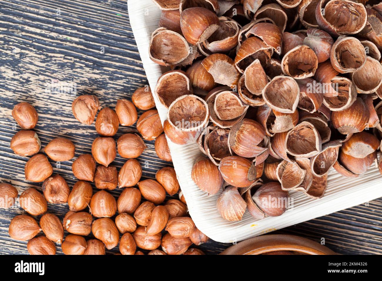 ripe hazelnuts ready for eating, hazelnuts peeled from the shell Stock ...