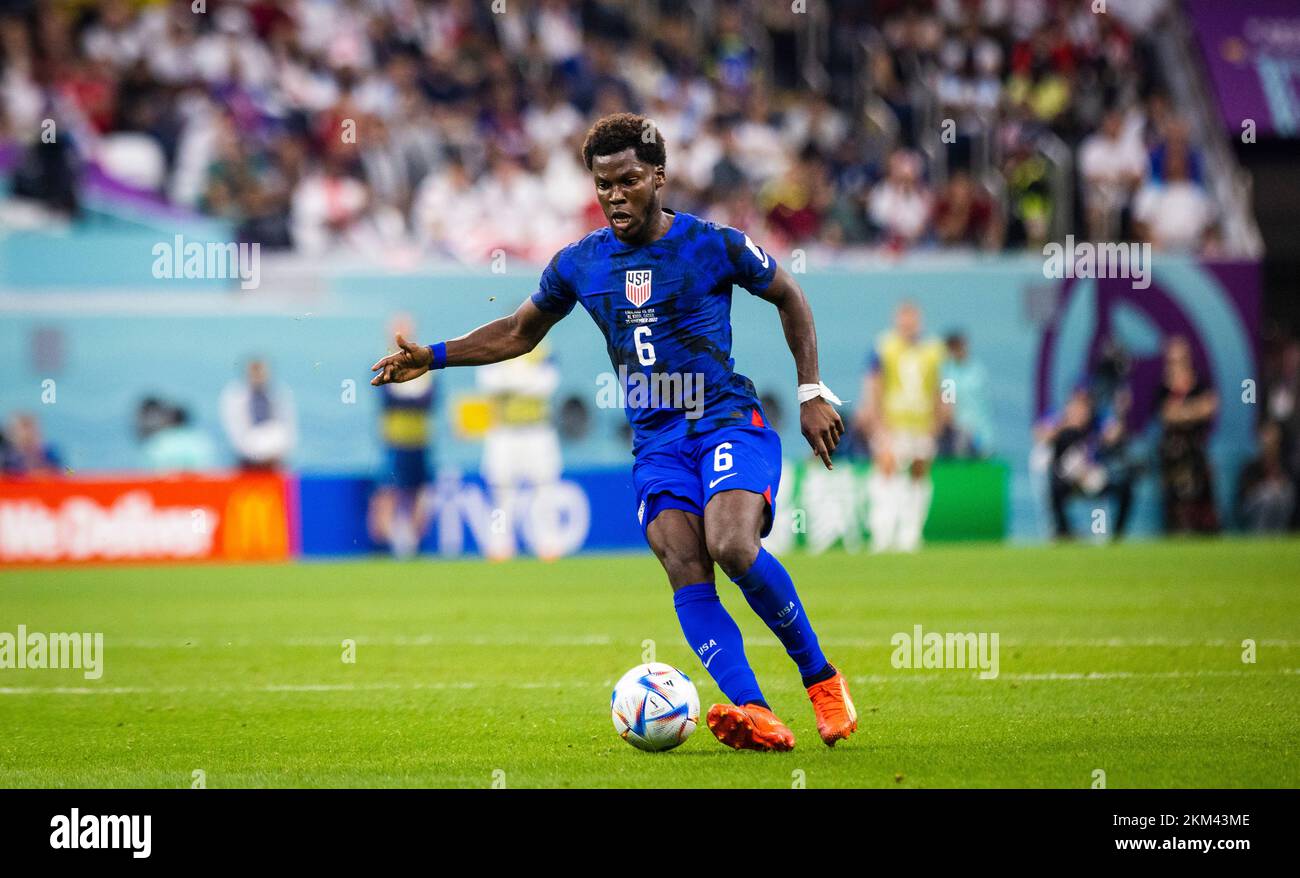 Doha, Qatar. 25th Nov, 2022. Yunus Musah (USA) England - USA World Cup ...
