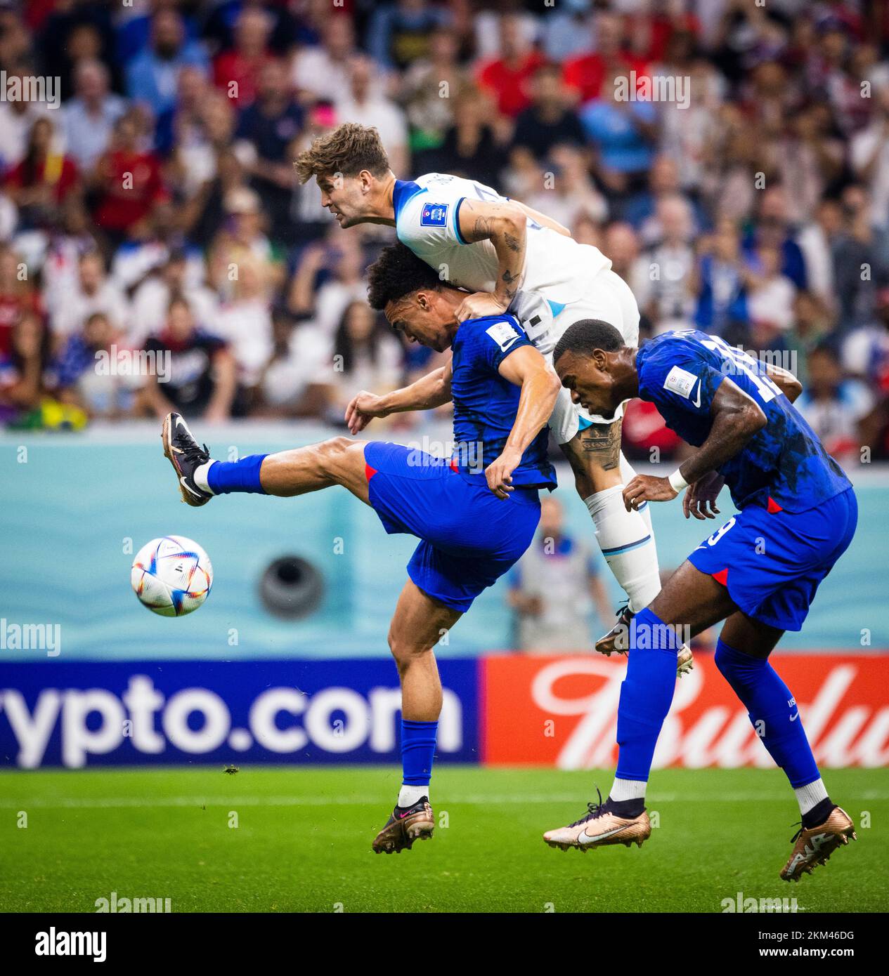Doha, Qatar. 25th Nov, 2022. John Stones (England, Antonee Robinson ...