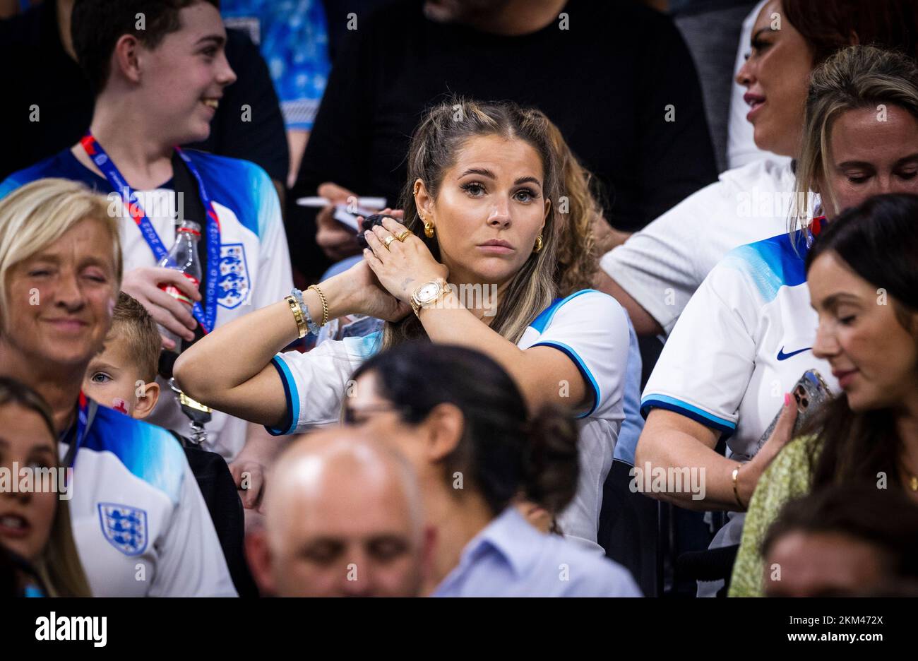 Doha, Qatar. 25th Nov, 2022. Anouska Santos, wife of Luke Shaw of ...