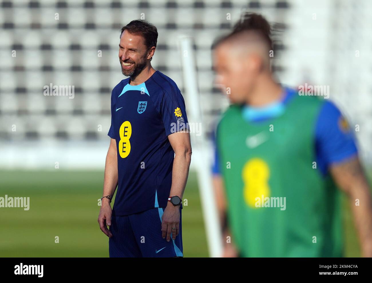 England manager Gareth Southgate during a training session at the Al ...