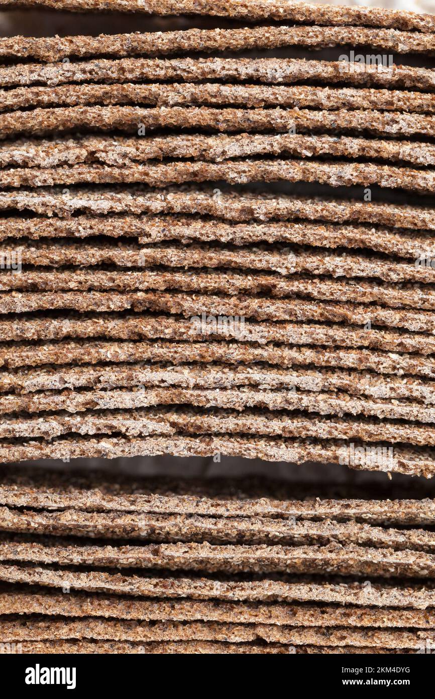 crispy rye bread, healthy foods made from rye flour, thin and crispy ...