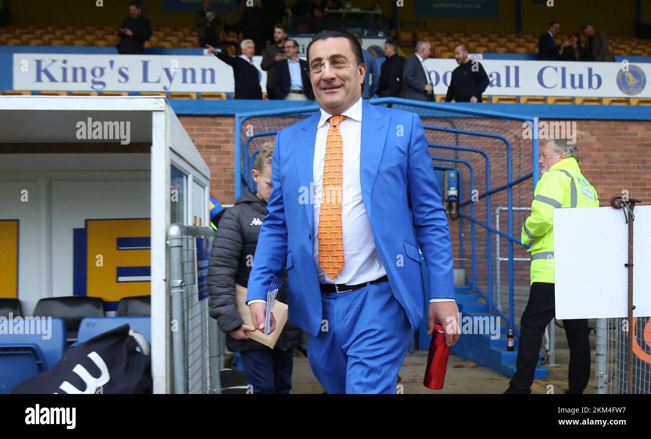 King's Lynn Town chairman Stephen Cleeve arrives ahead of the Emirates ...