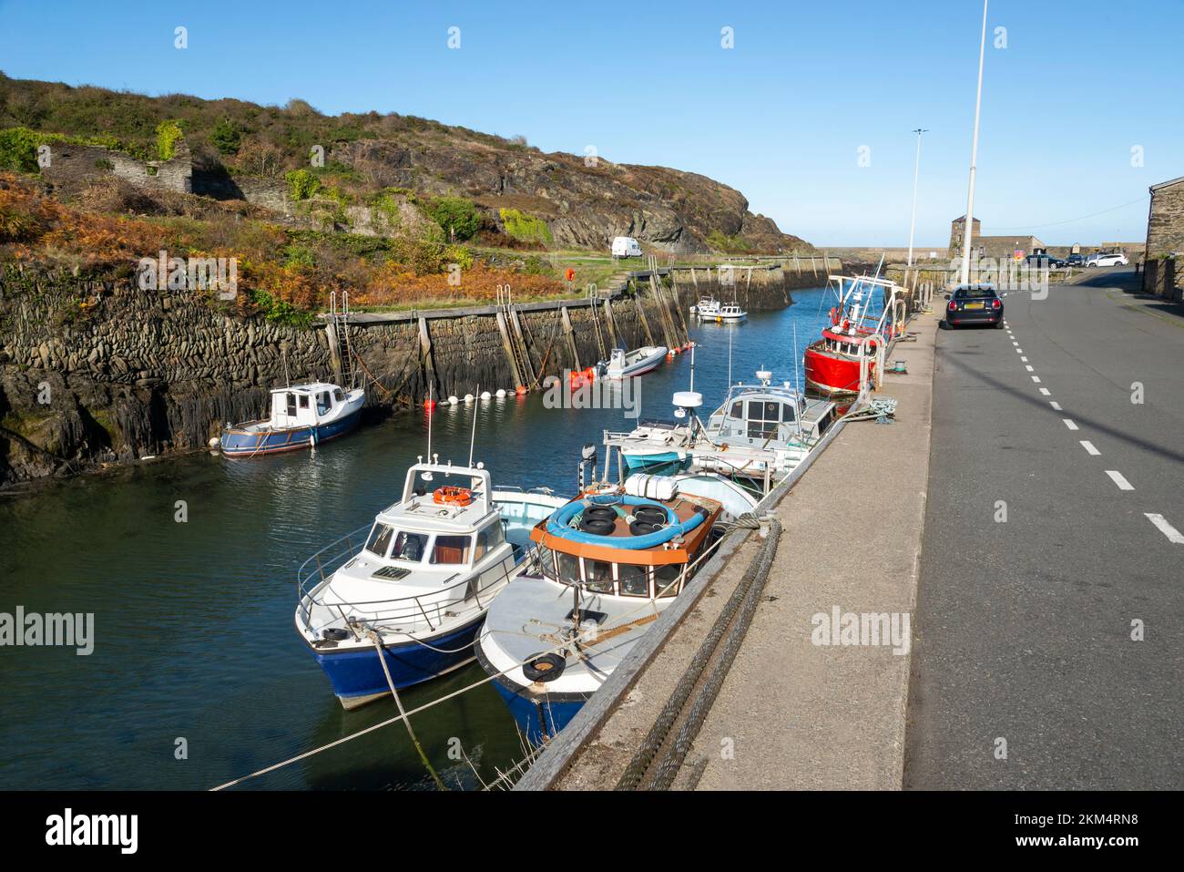 Historic fishing harbour at Amlwch on the coast of Anglesey, North ...