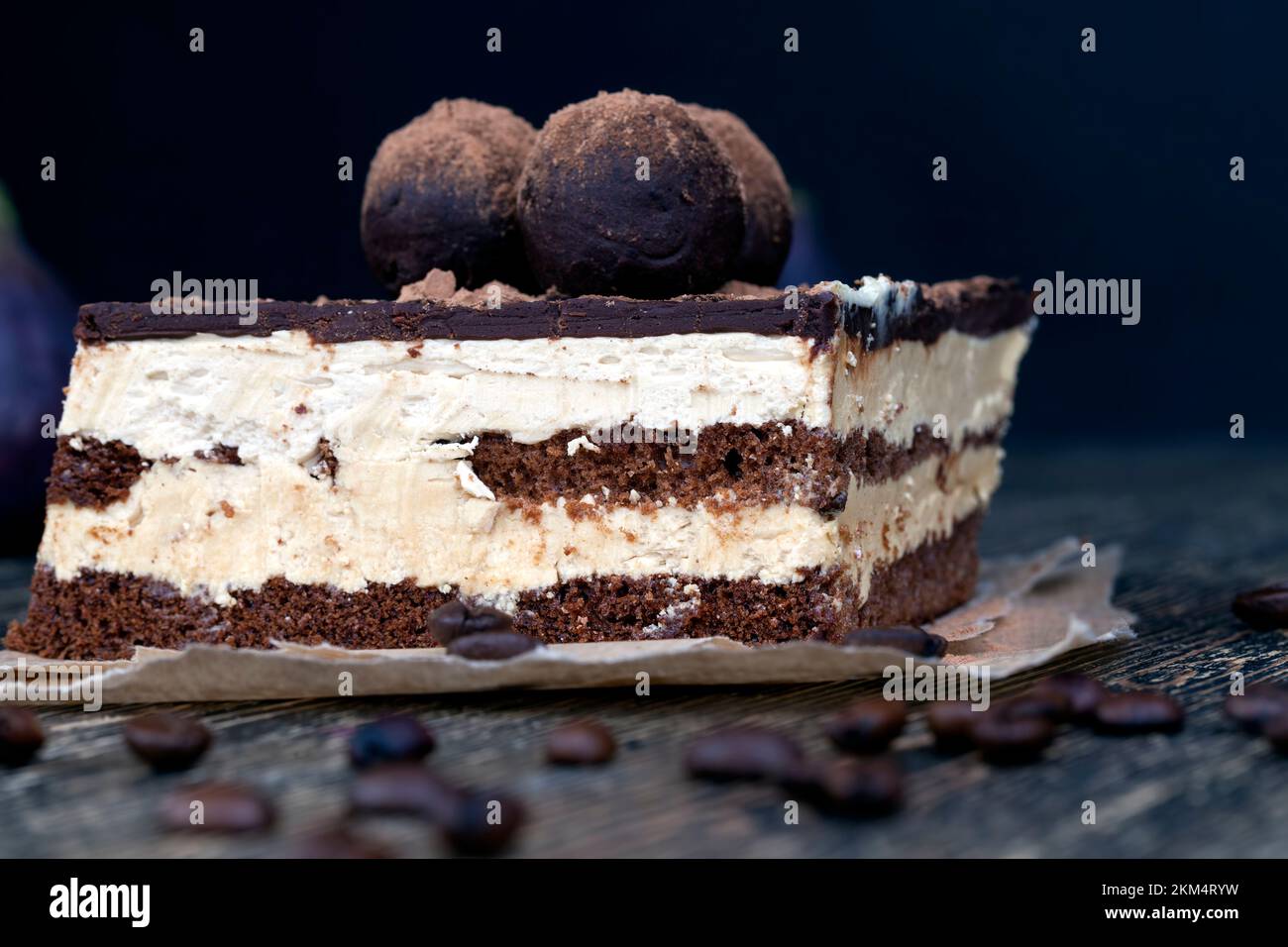 chocolate cake with buttercream , delicious chocolate dessert made of ...