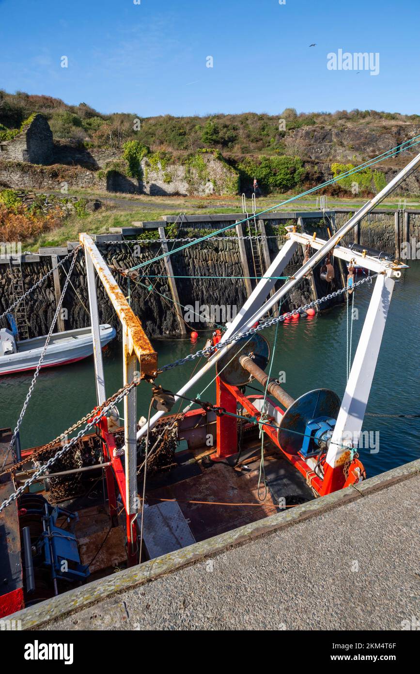Historic fishing harbour at Amlwch on the coast of Anglesey, North ...