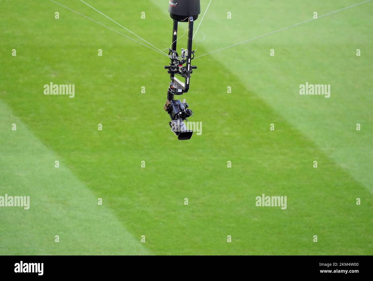 The spidercam over the pitch during the FIFA World Cup Group C match at ...