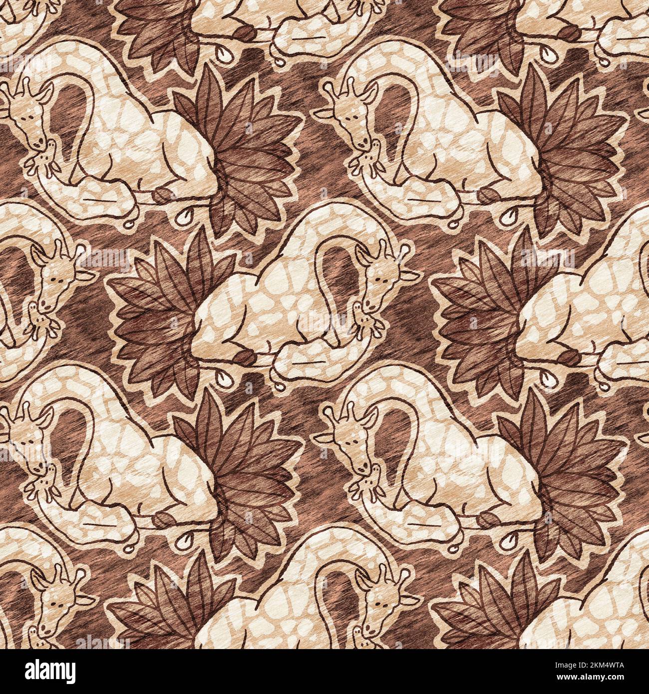 Cute safari wild giraffe animal pattern for babies room decor. Seamless ...