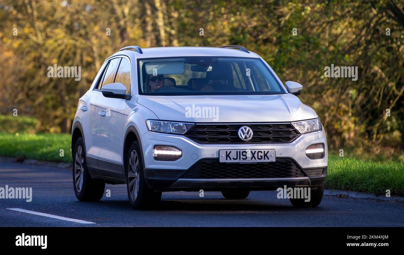 2019 white diesel engine Volkswagen T-Roc car Stock Photo - Alamy