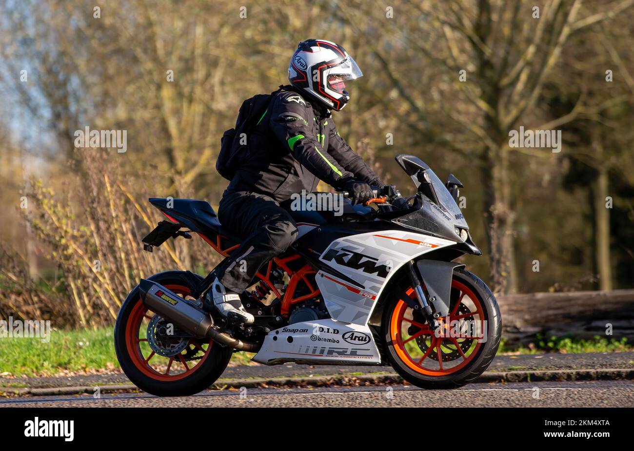 Man riding a KTM mororcycle Stock Photo - Alamy