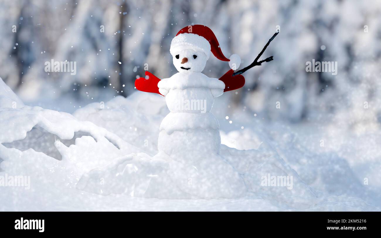 White snowman in red hat hi-res stock photography and images - Alamy