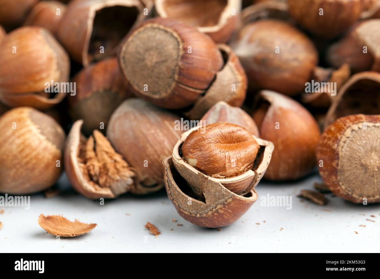 ripe hazelnuts ready for eating, hazelnuts peeled from the shell Stock ...