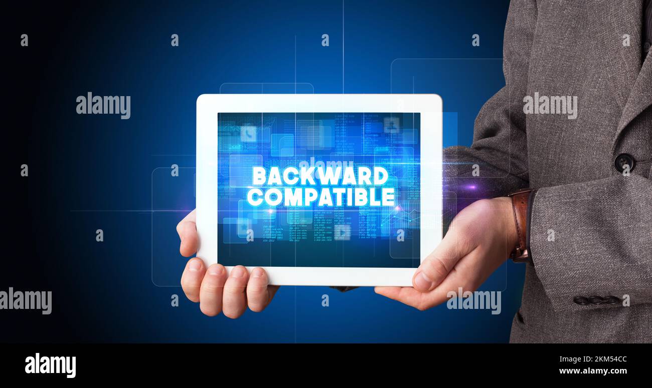 Person holding tablet, technology concept Stock Photo - Alamy