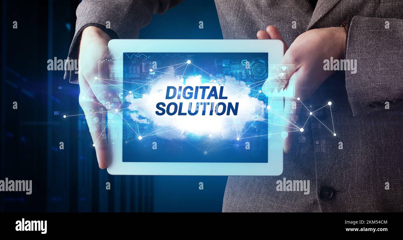 Person holding tablet, technology concept Stock Photo - Alamy