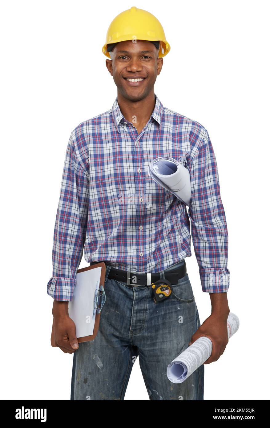 Portrait, construction and building with a black man architect in ...