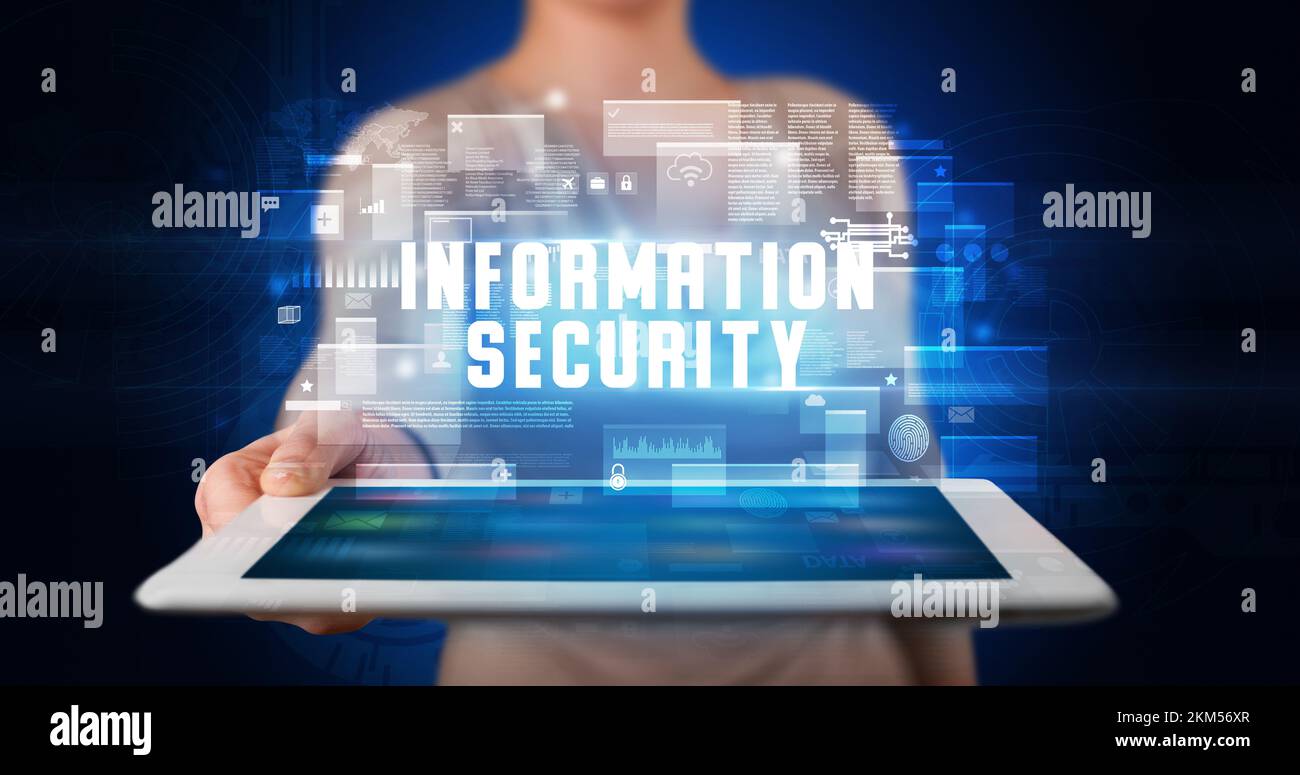 Person holding tablet, security concept Stock Photo - Alamy