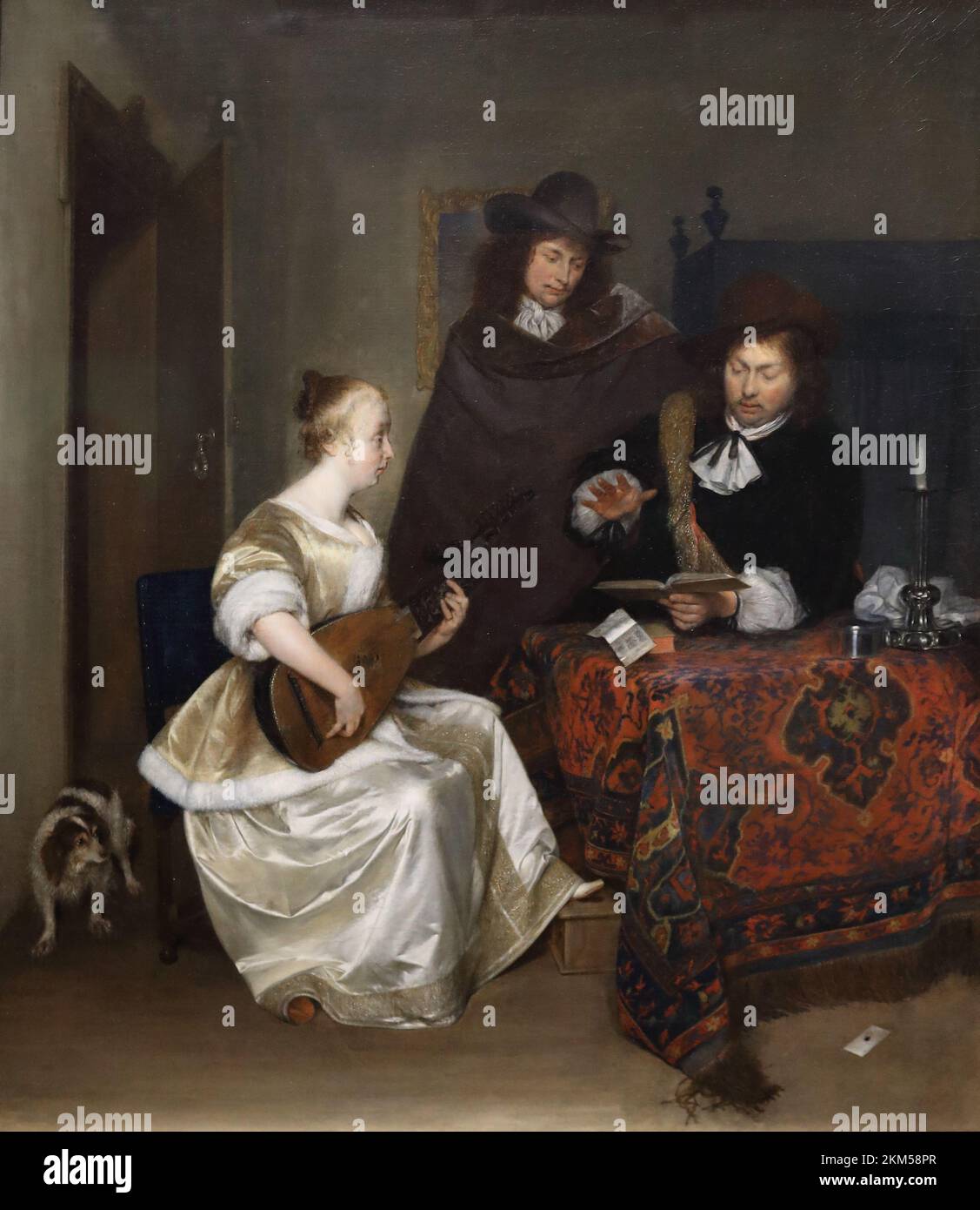 A Woman playing a Lute to Two Men by Dutch Golden Age painter Gerard ...