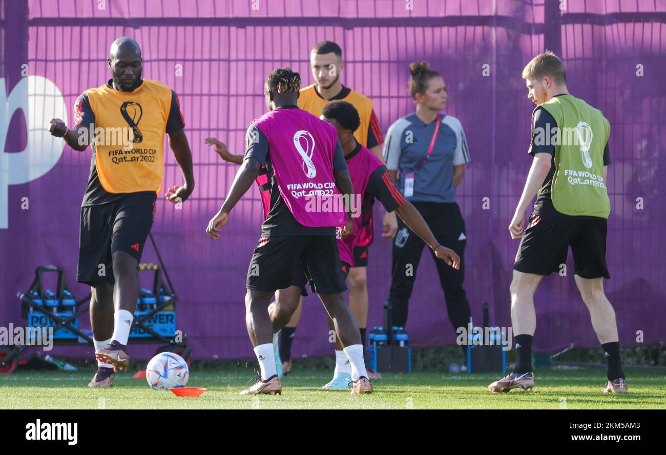 Abu Samra, Qatar. 26th Nov, 2022. Belgium's Romelu Lukaku, Belgium's ...