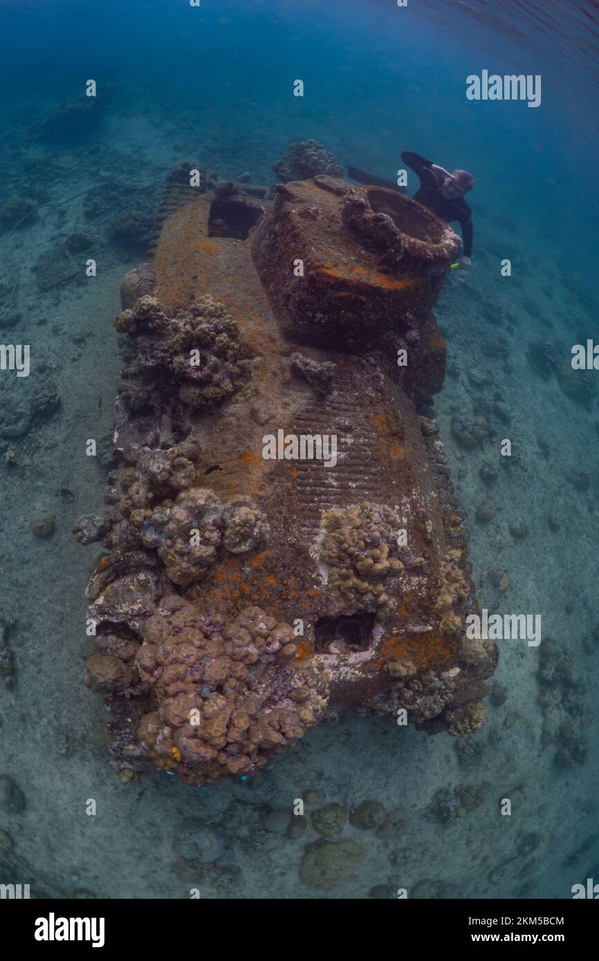 World war 2 tank underwater wreck Stock Photo - Alamy