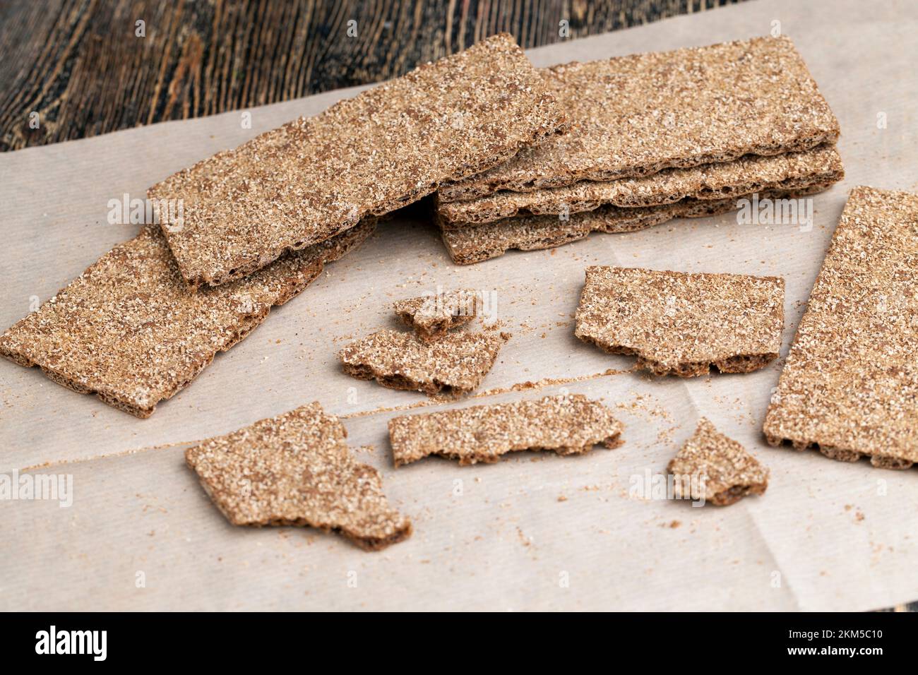 crispy rye bread, healthy foods made from rye flour, thin and crispy ...