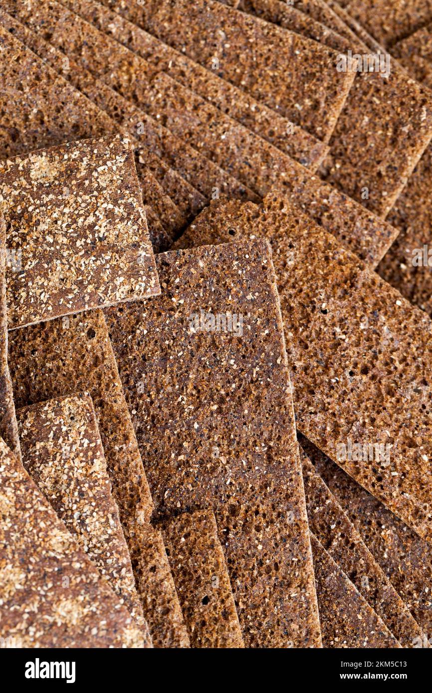 crispy rye bread, healthy foods made from rye flour, thin and crispy ...