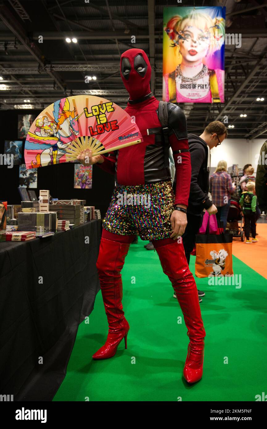 Deadpool cosplay at MCM Comic Con in London Stock Photo - Alamy