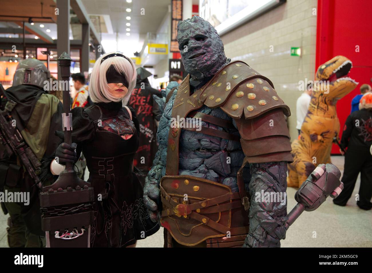 Korg and Nier: Automata cosplay at MCM Comic Con in London Stock Photo ...