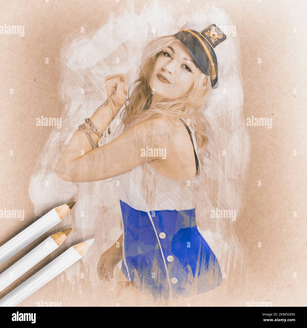 50's pin up illustration hi-res stock photography and images - Alamy