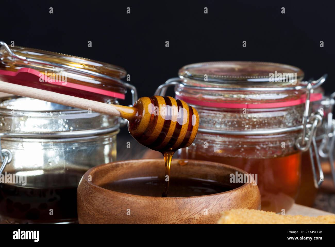sliced puff pastry of cakes with honey and cream filling, honey cake ...