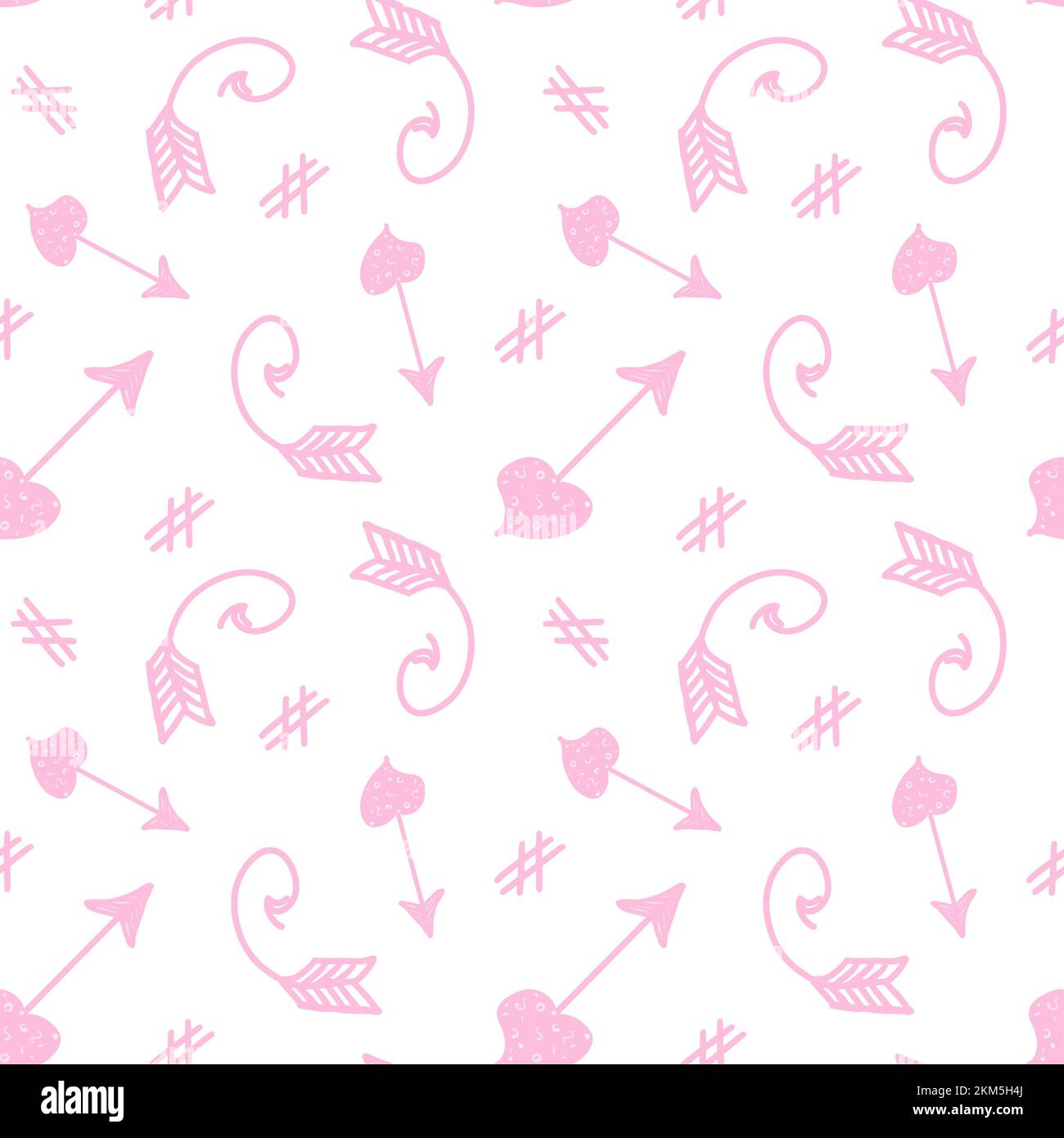 Simple seamless doodle pattern for Valentines day. Pattern with cupids ...