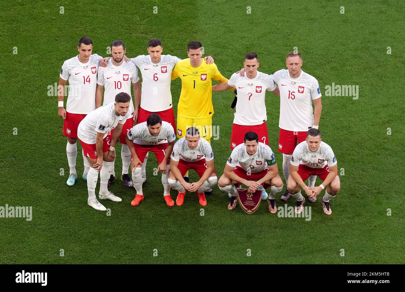 Poland players line up before the FIFA World Cup Group C match at the ...