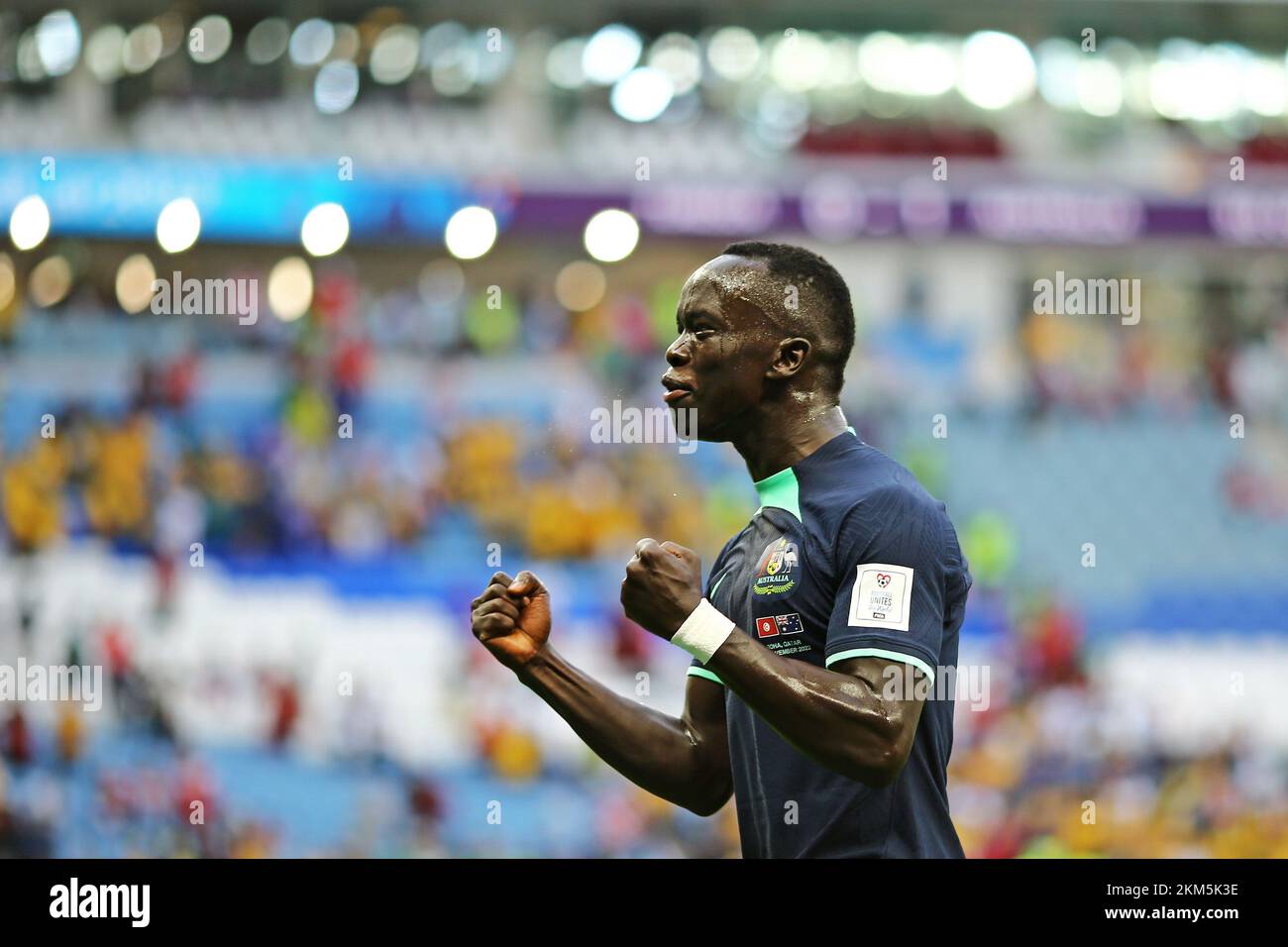 Al Wakrah, Qatar. 26th Nov, 2022. Awer Mabil da Austrália during the ...