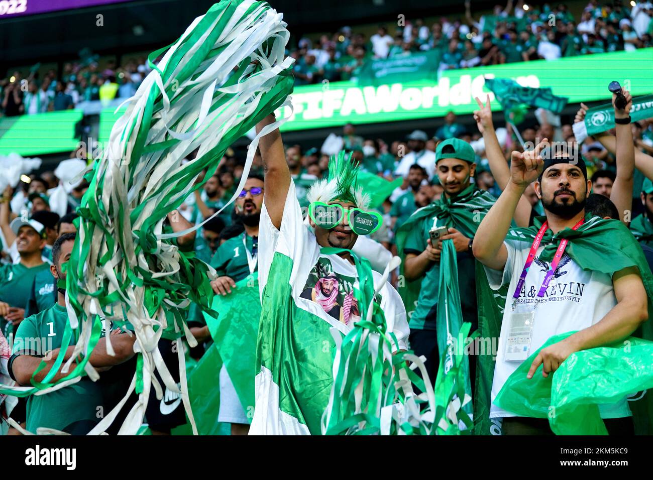 Saudi Arabia fans in the stands during the FIFA World Cup Group C match ...