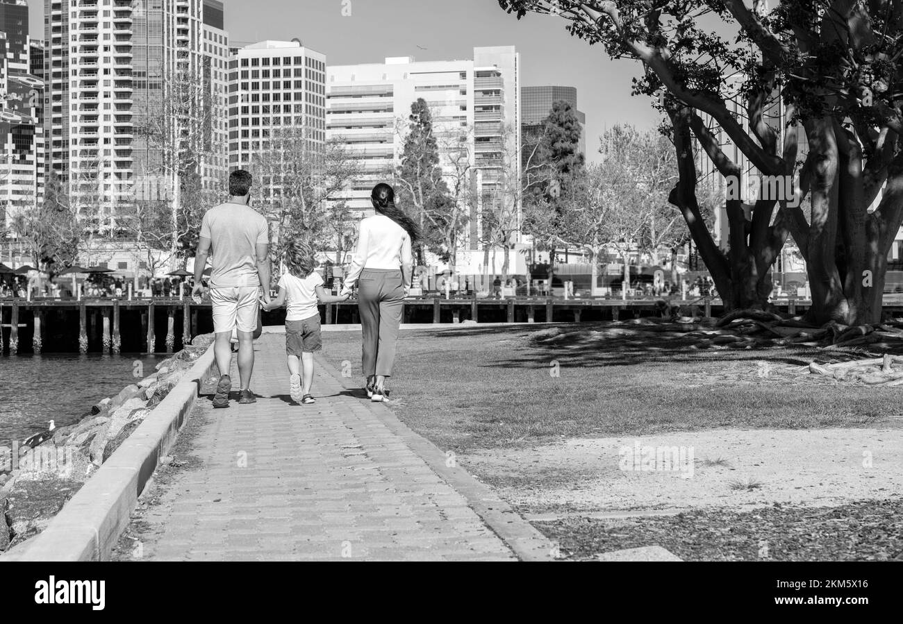 adoption and charity. family day. friendship. father mother and child ...