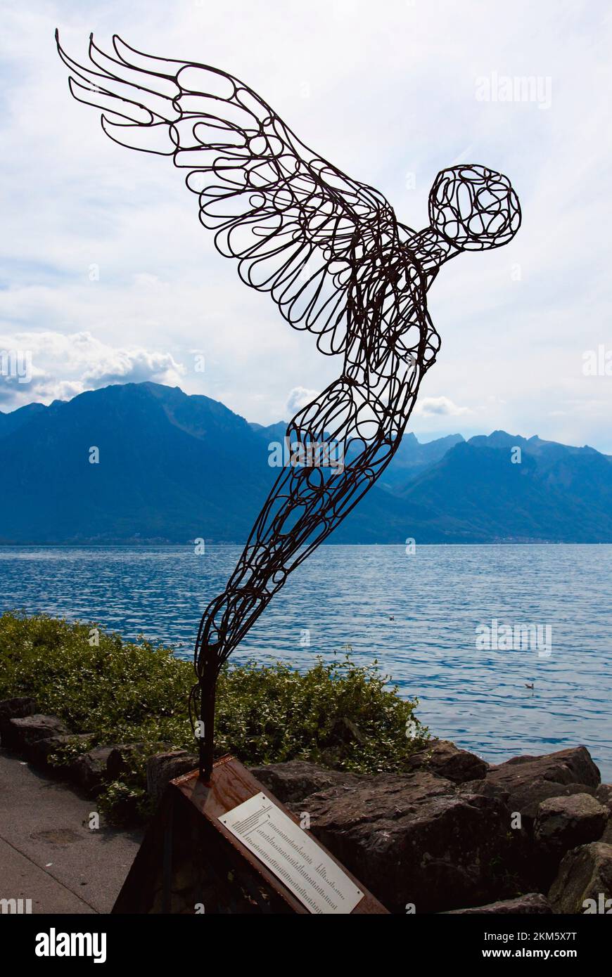 Modern art sculptures in the city of Montreux on the shores of Lake ...