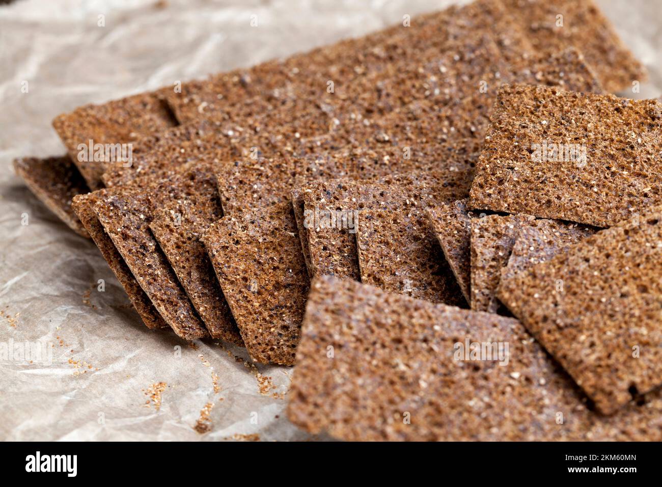 crispy rye bread, healthy foods made from rye flour, thin and crispy ...