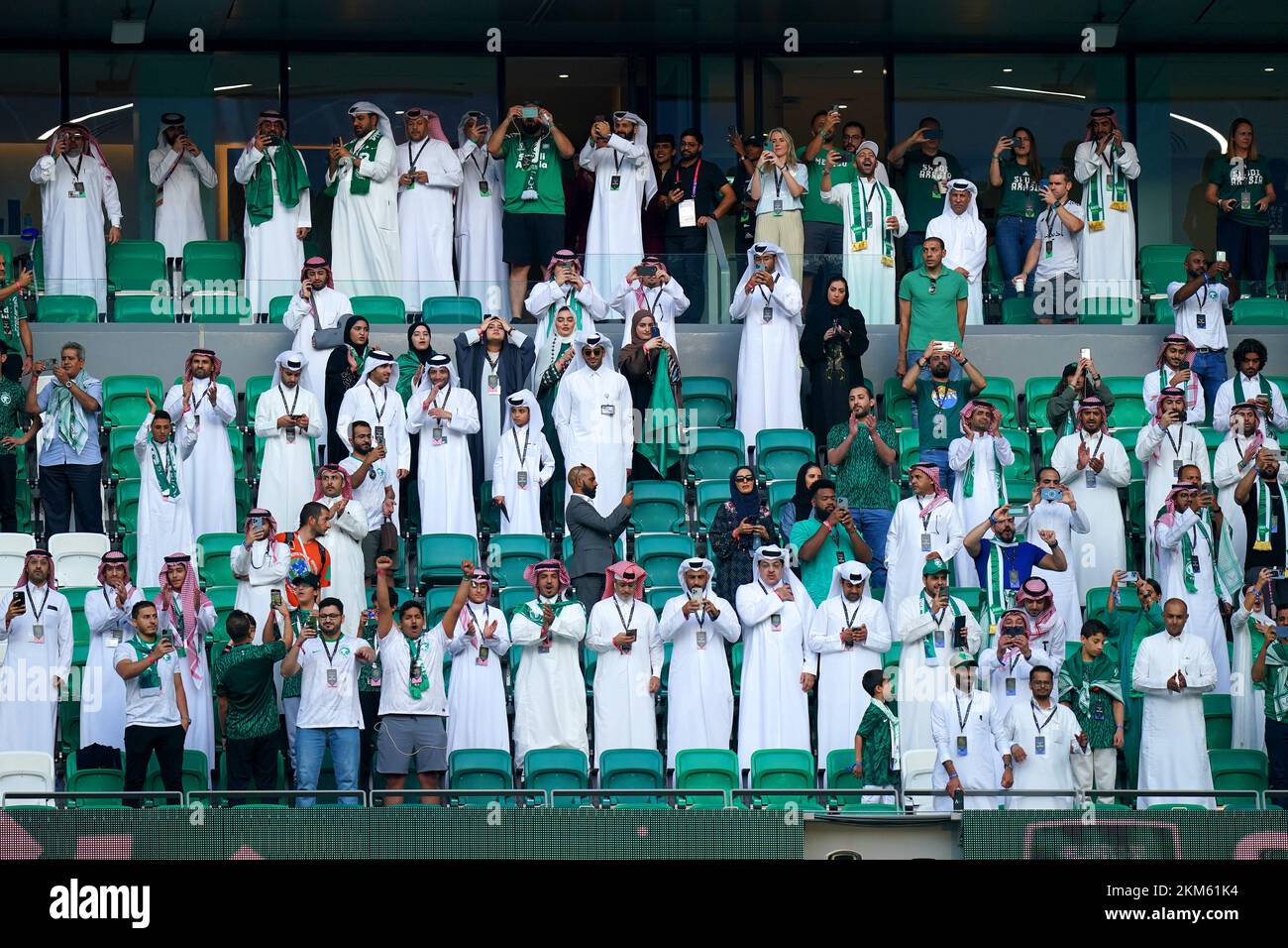 Saudi Arabia fans in the stands during the FIFA World Cup Group C match ...