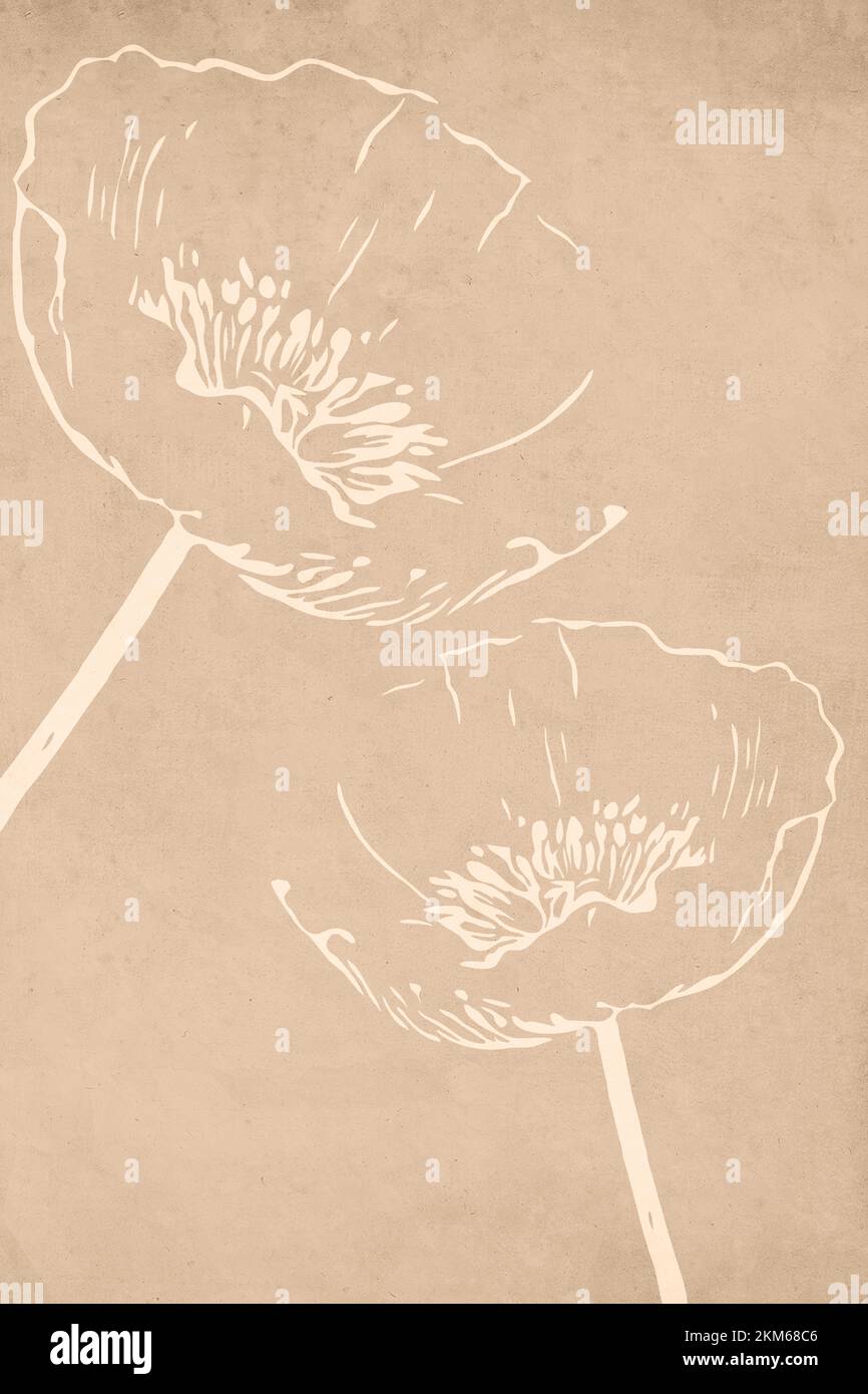 Printable trendy botanical card. Use for cover, wallpaper, wall art ...