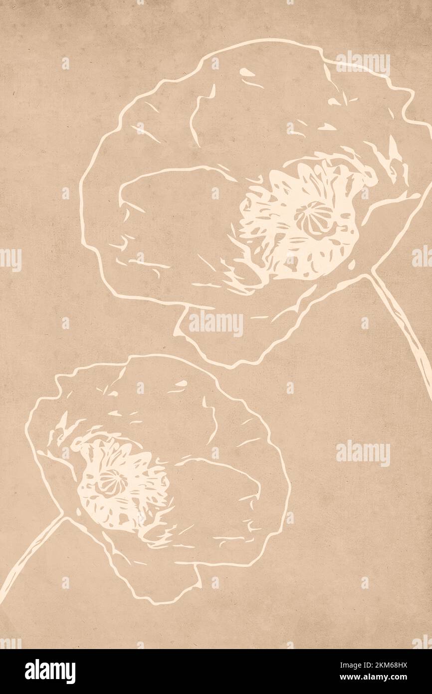 Printable trendy botanical card. Use for cover, wallpaper, wall art ...