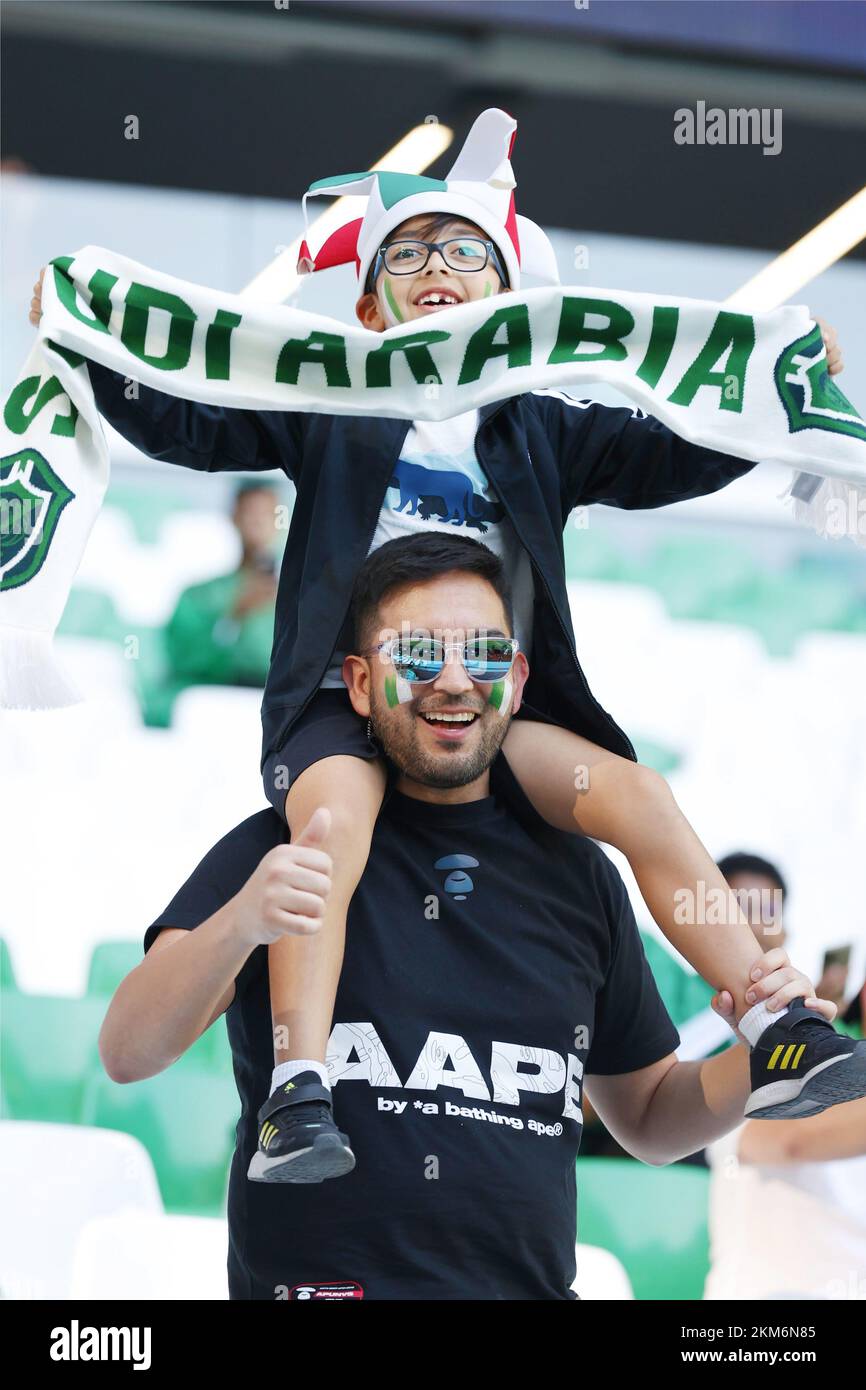 Saudi Arabia supporters cheer ahead of a World Cup Group C football ...