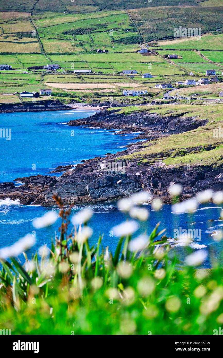 Rural coastal community on the wild rugged coast of Connemara, County ...