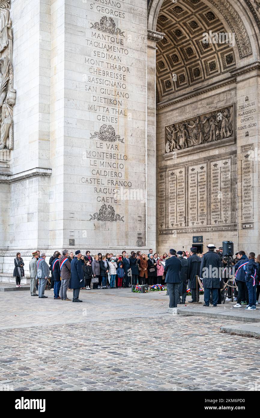 Memorial Ceremony beneath the Arc de Triomphe de l'Étoile, Paris ...