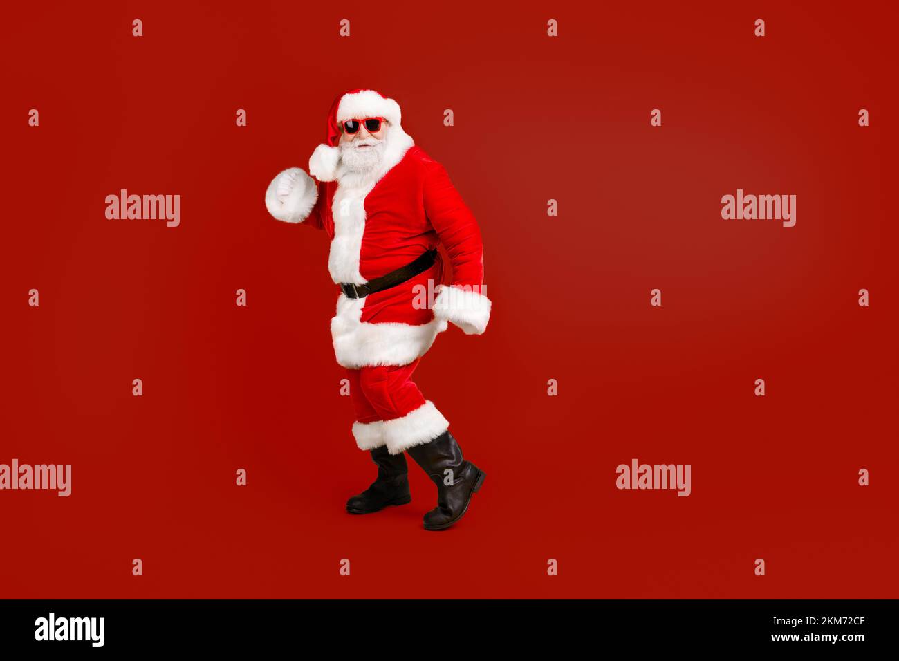 Full length body size view of his he nice funny cheerful cheery fat ...