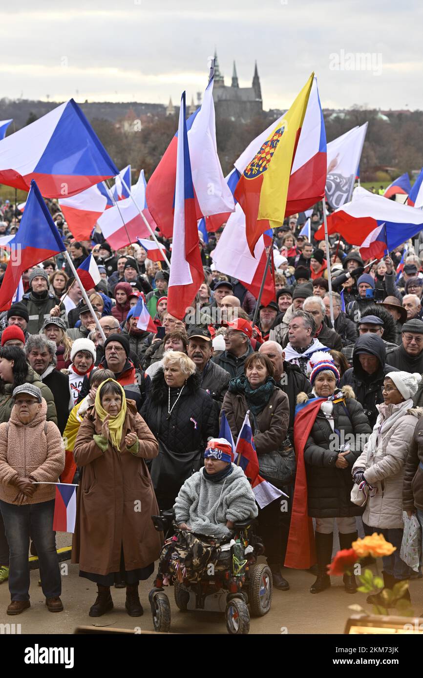 Prague, Czech Republic. 26th Nov, 2022. Demonstration for low energy ...