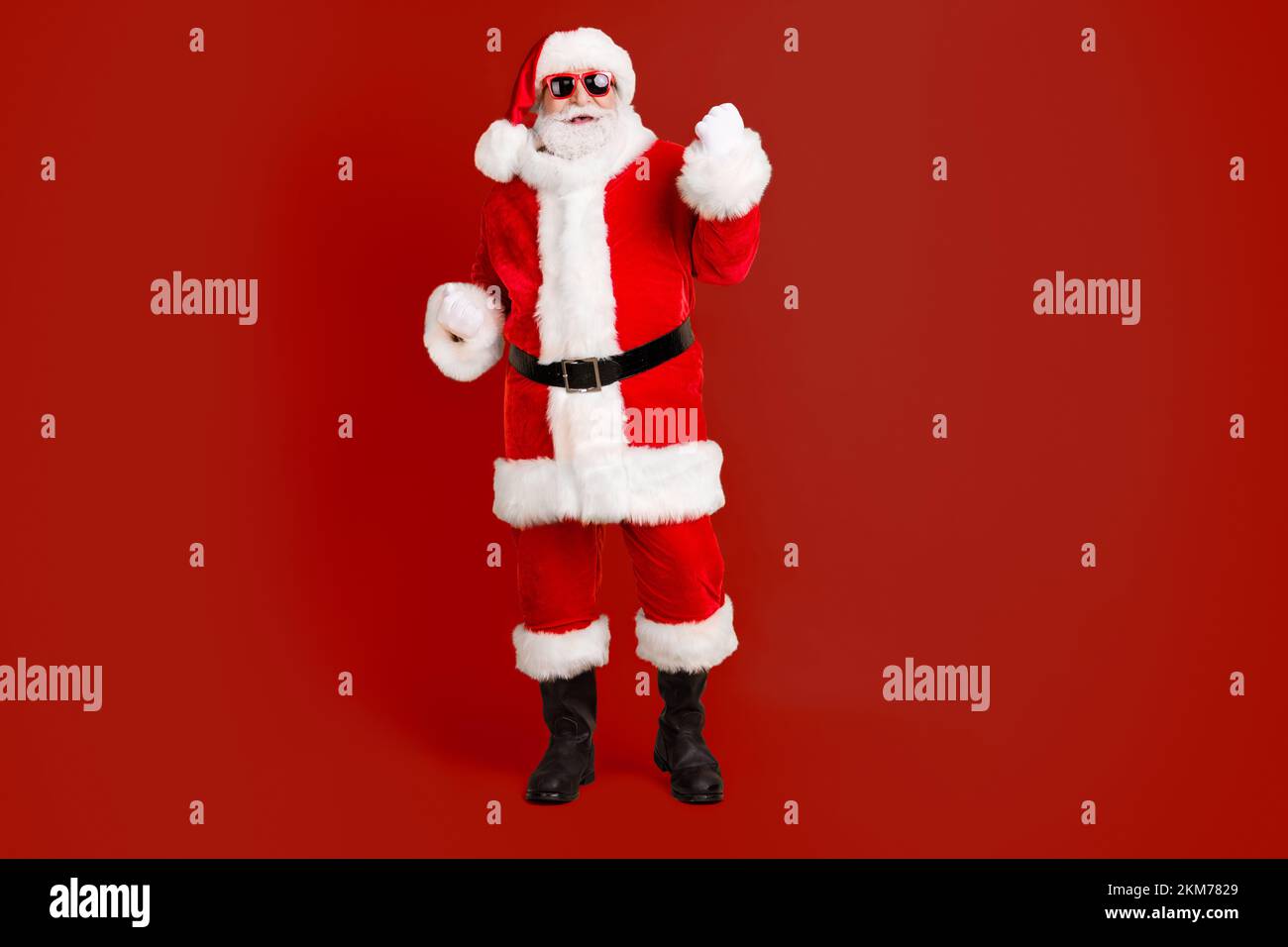 Full length body size view of his he nice funny cheerful cheery white ...