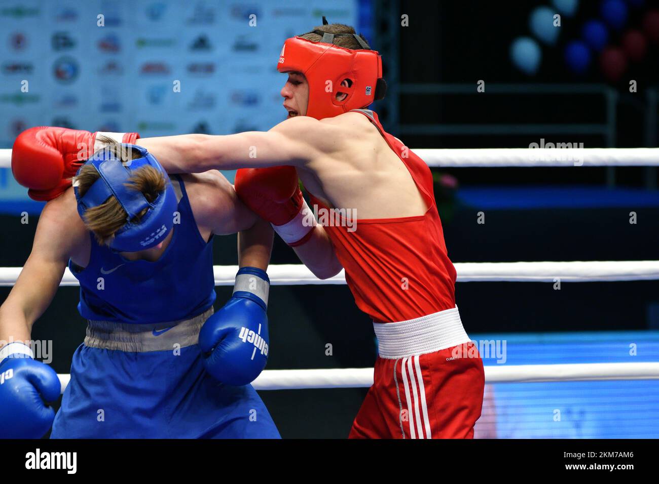 Orenburg, Russia - May 7, 2017 year: Boys boxers compete in the ...