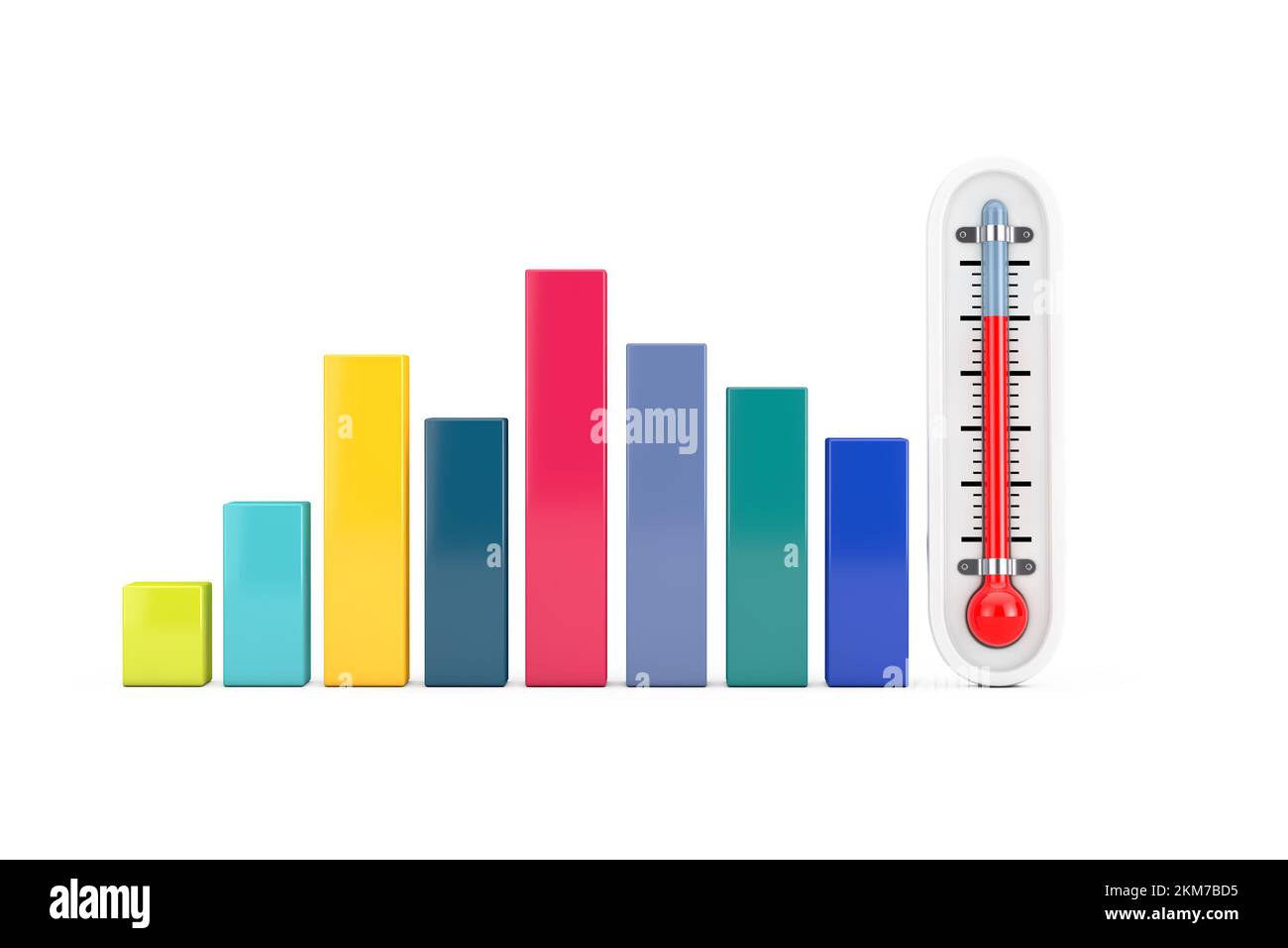 Presentation Business Infographic Graph Bars with Outdoor Thermometer ...